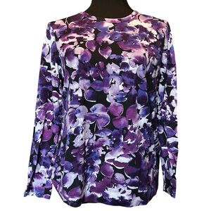 Simply Vera Vera Wang | Tops | Simply Vera Vera Wang Purple White ...